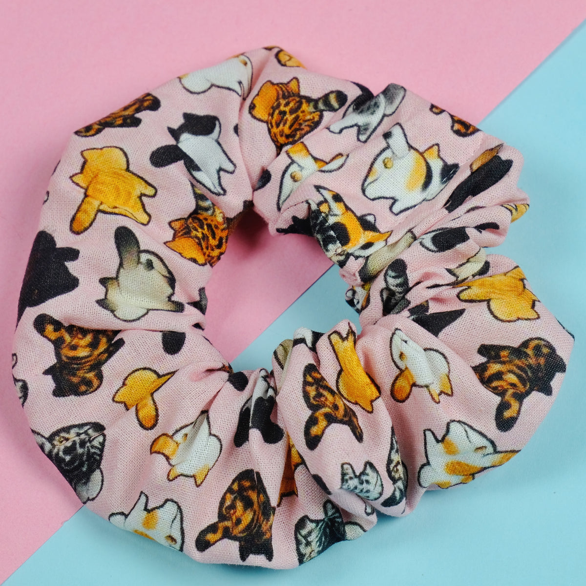 Cat Butt Pink Cotton Scrunchie